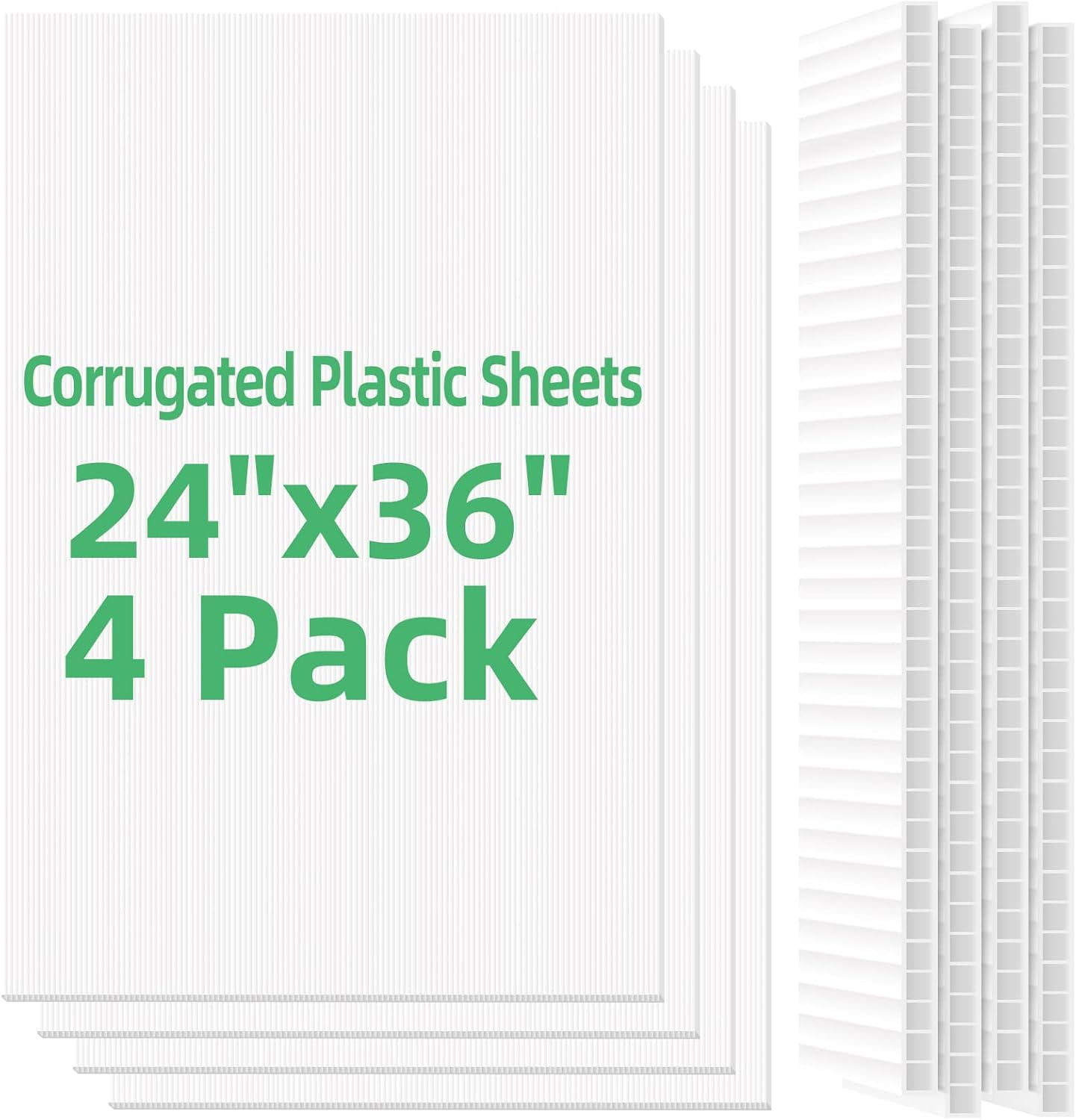 Corrugated Plastic Sheets 24" x 36", 4mm Blank Yard Lawn Signs, 4 Pack ...