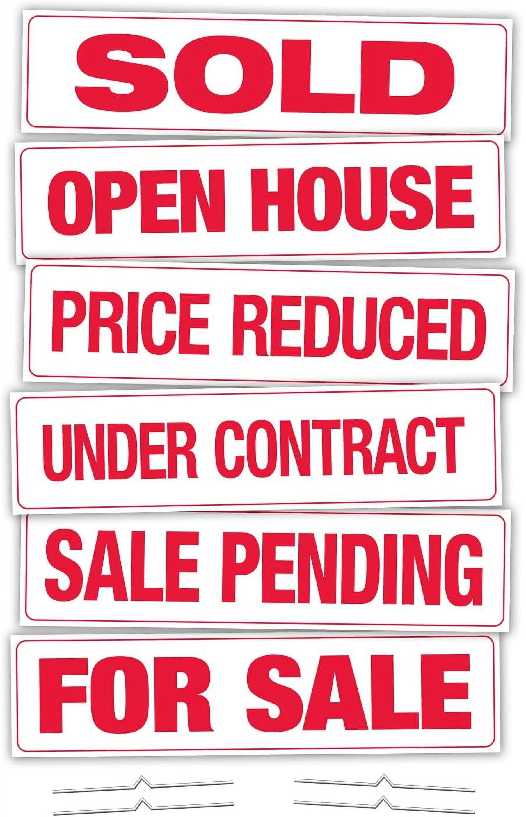 Corrugated Real Estate Sign Rider Kit, 6" x 24" Includes Sold, For Sale ...