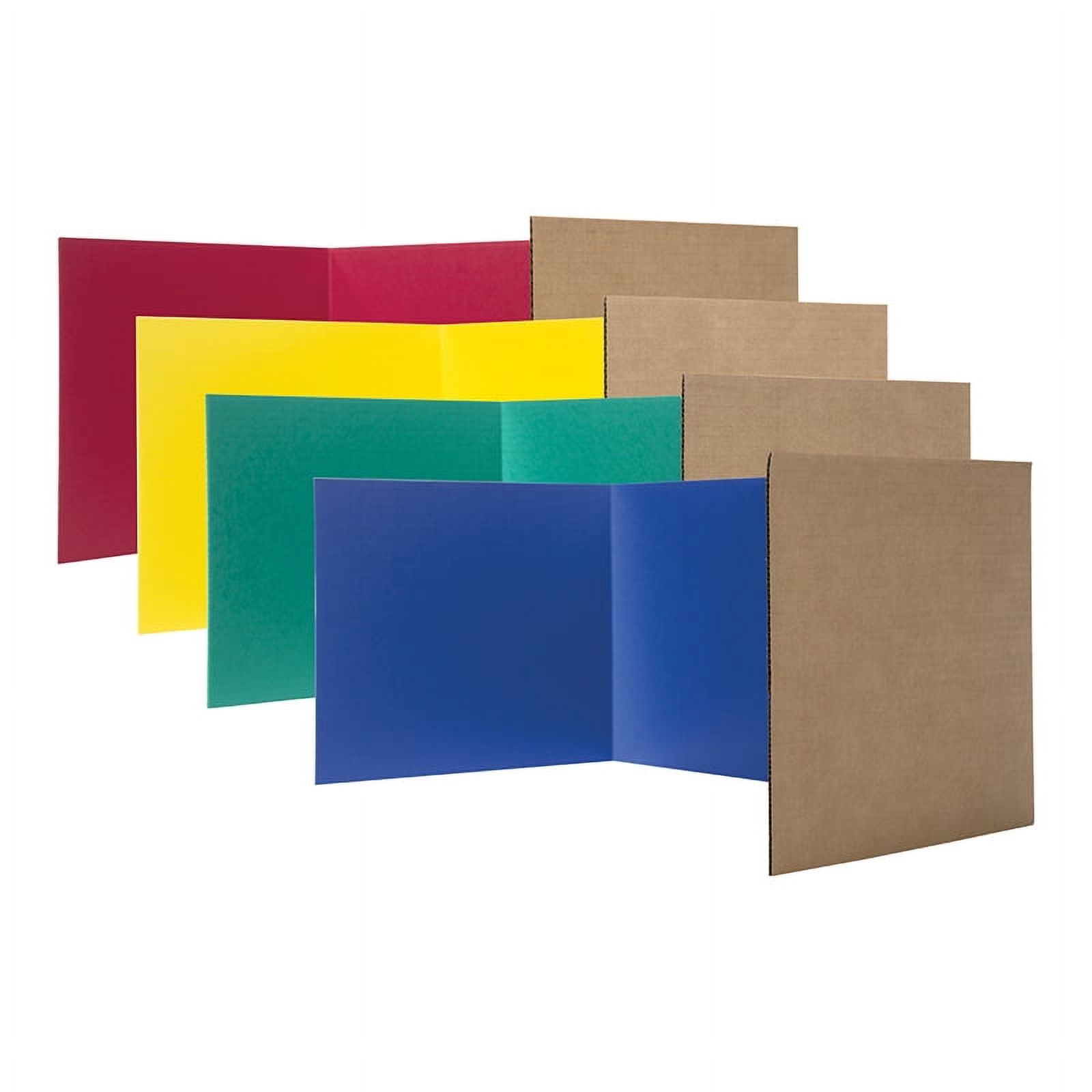 Corrugated Study Carrels, 12" x 48", Assorted Colors, Pack of 24 ...