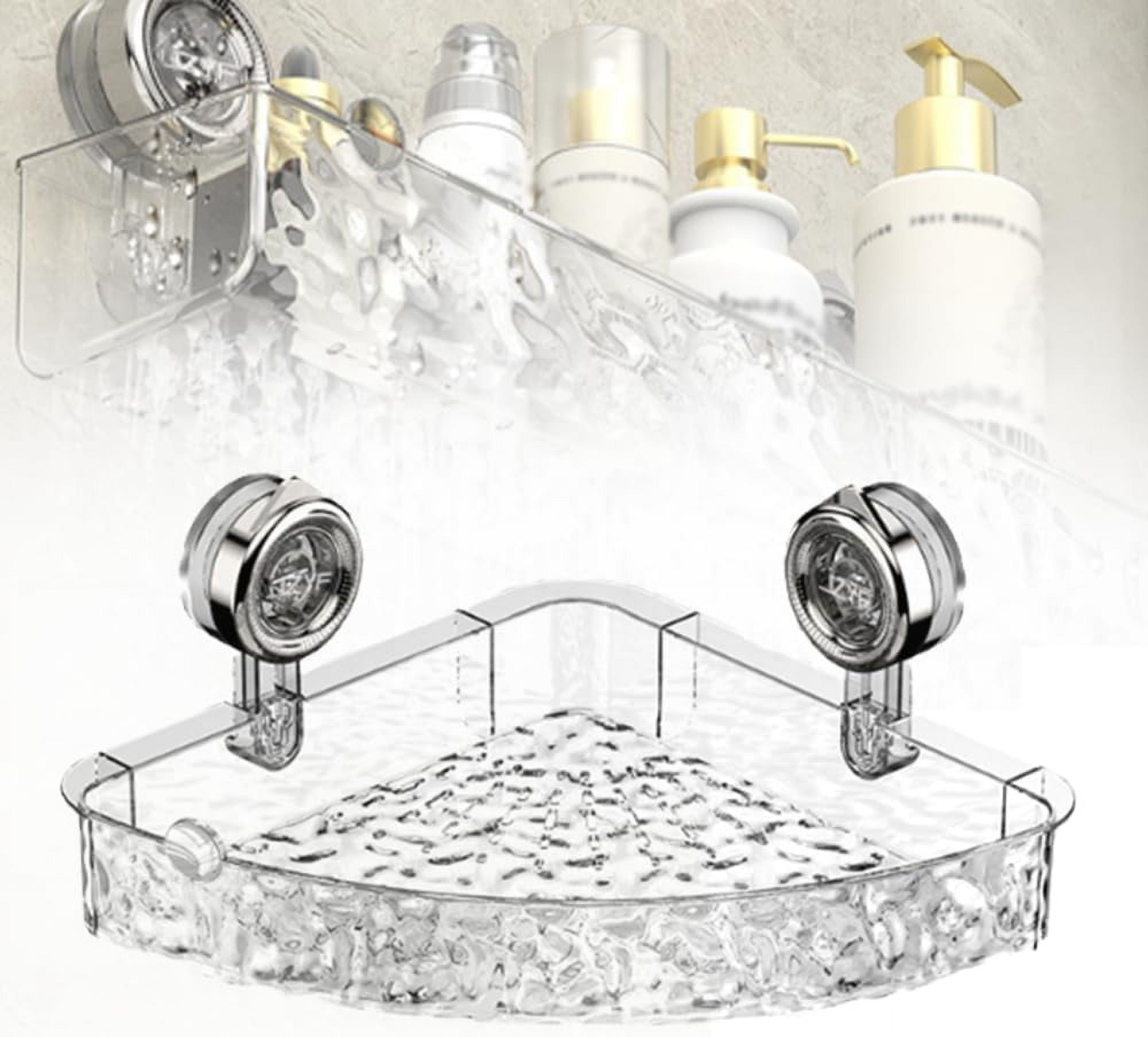 Corrugated Suction Cup Shower Caddy - 2025 No-Drill Wall Mount Shelf ...