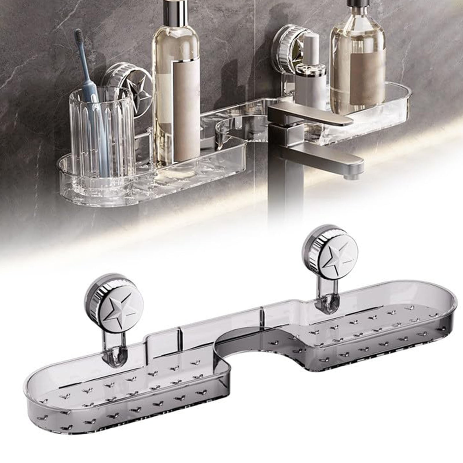 Corrugated Suction Cup Storage Holder, 2025 New Movable Shower Shelf ...