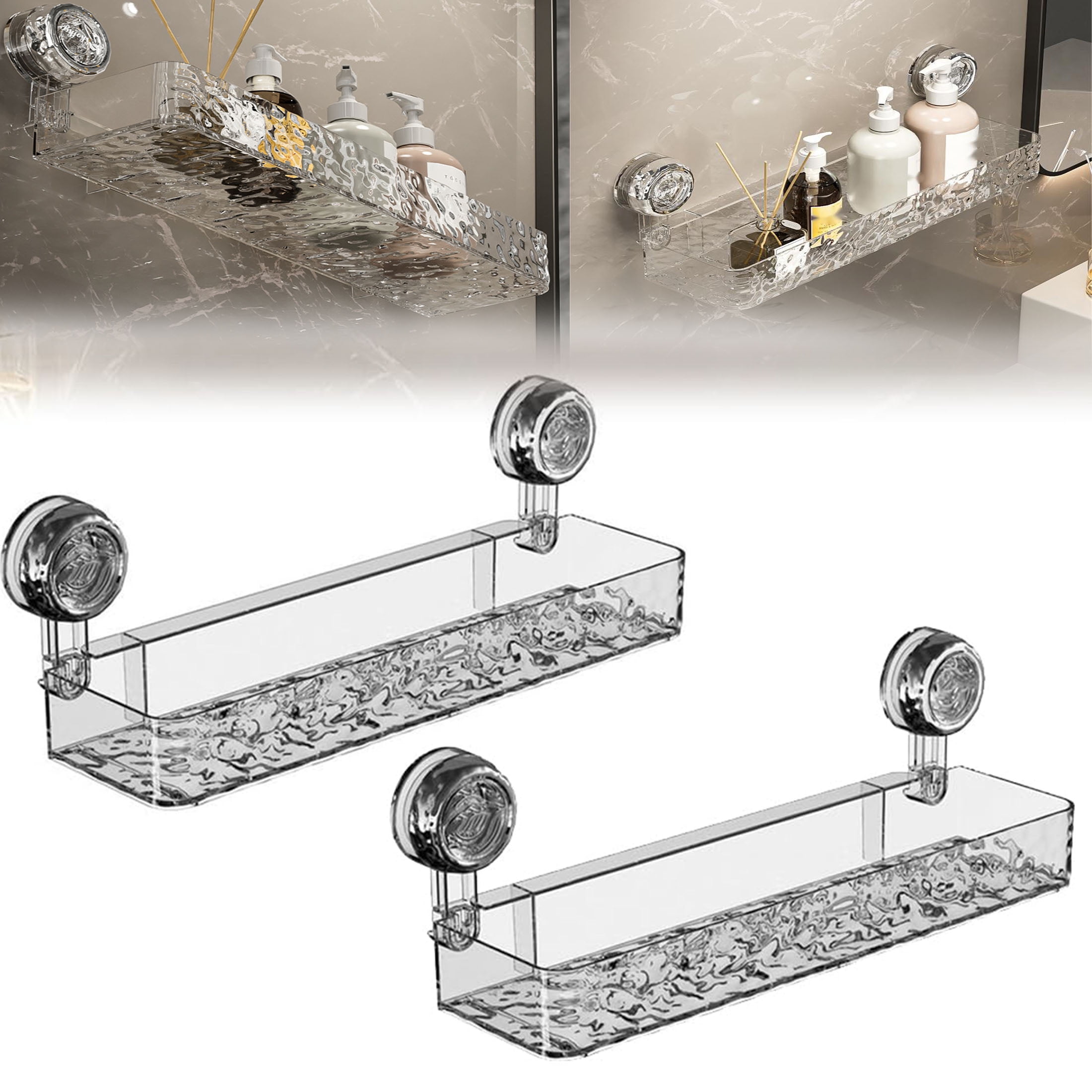 Corrugated Suction Cup Storage Holder, 2025 New Movable Shower Shelf ...