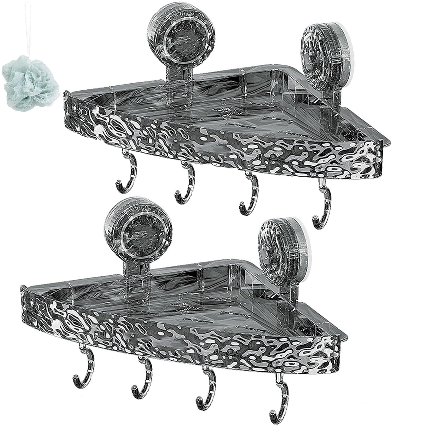 Corrugated Suction Cup Storage Holder, No Drill Wall Mounted Glacier ...