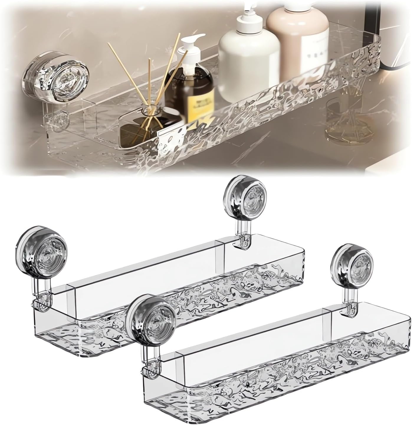 Corrugated Suction Cup Storage Holder, Light Glacier Pattern Suction ...