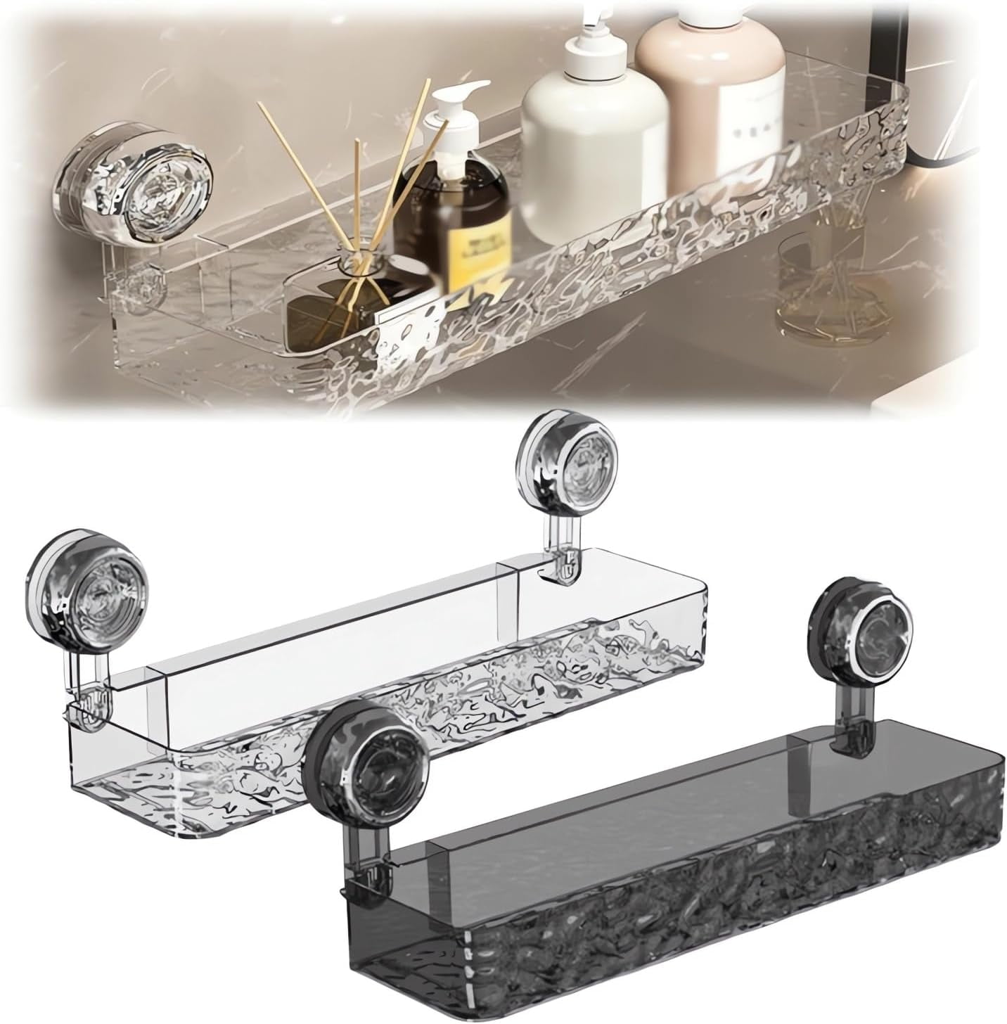 Corrugated Suction Cup Storage Holder, Light Glacier Pattern Suction ...