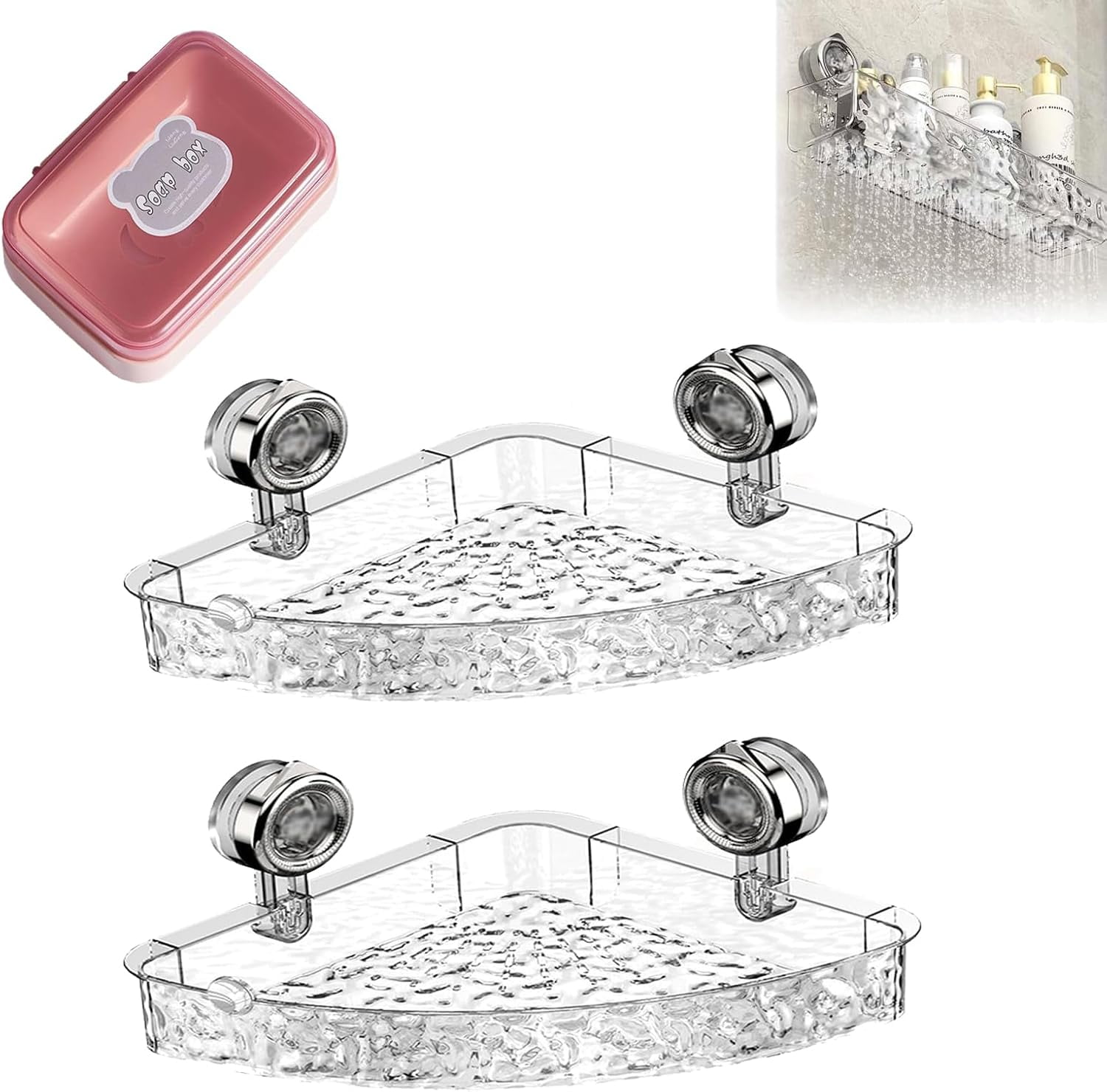 Corrugated Suction Cup Storage Holder, Light Luxury Style Glacier ...