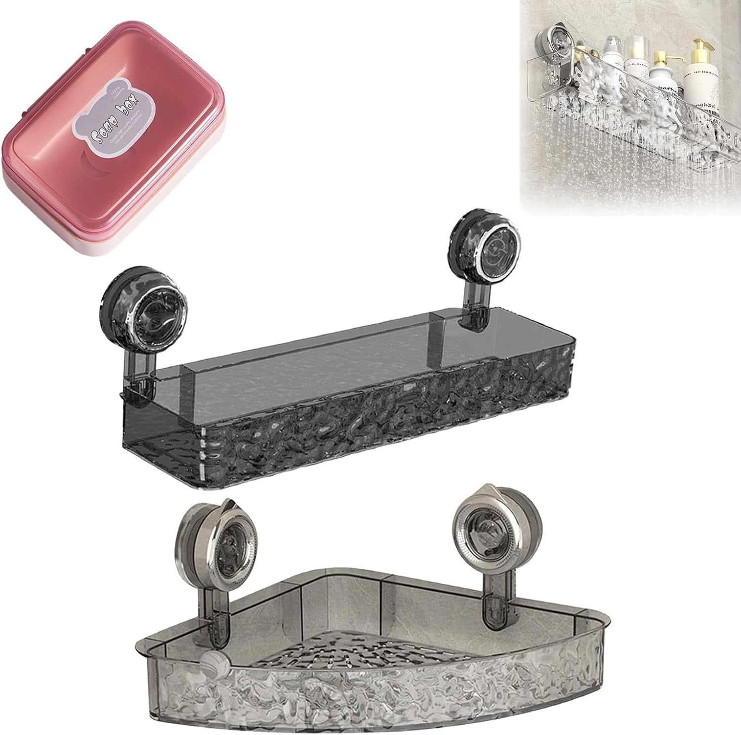 Corrugated Suction Cup Storage Holder, Light Luxury Style Glacier ...