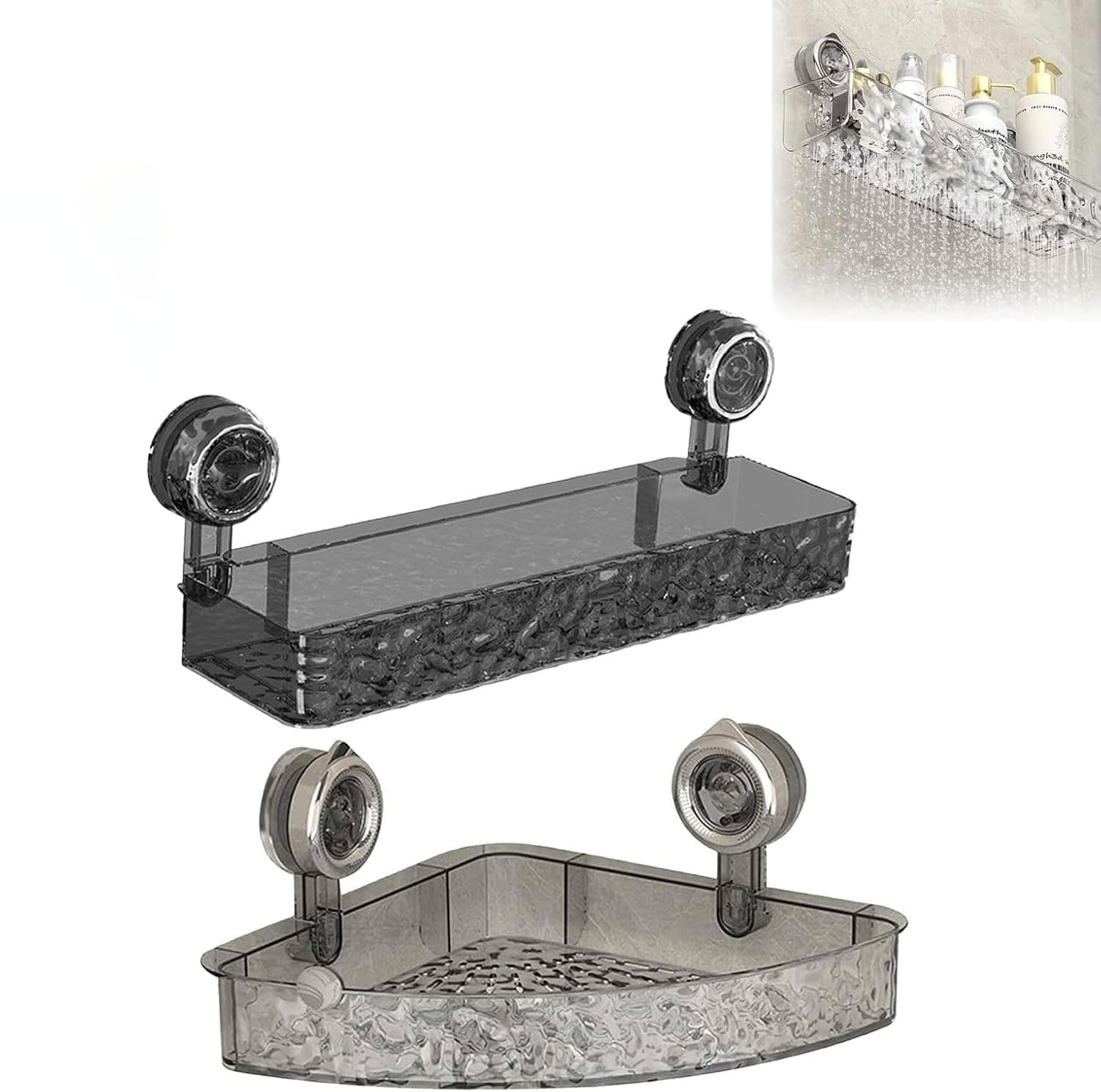 Corrugated Suction Cup Storage Holder, Light Luxury Style Glacier ...