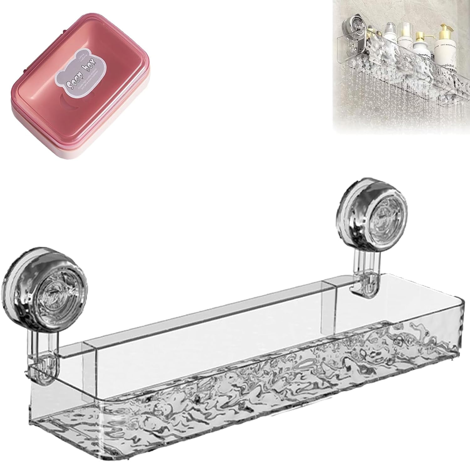 Corrugated Suction Cup Storage Holder, Light Luxury Style Glacier ...