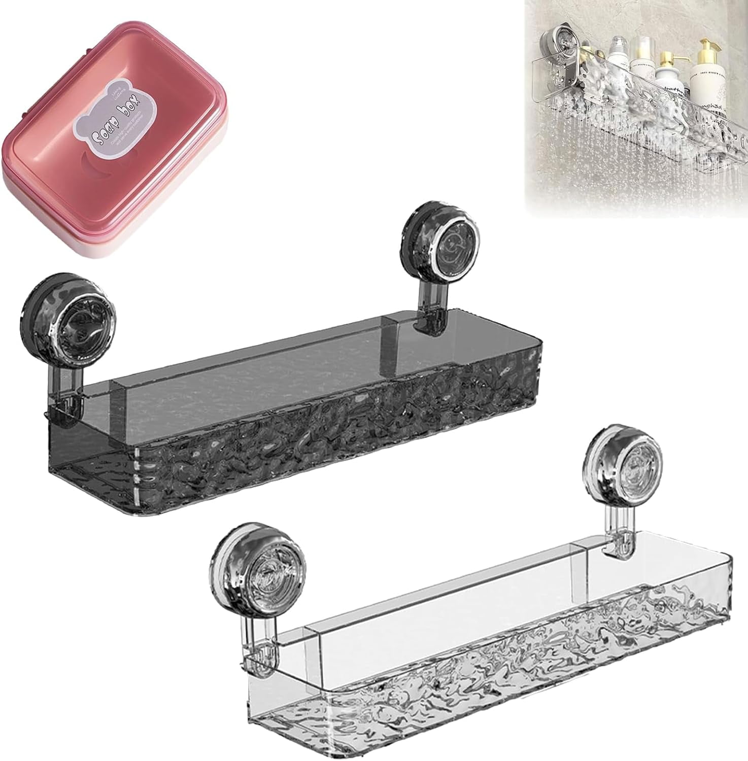 Corrugated Suction Cup Storage Holder, Light Luxury Style Glacier ...