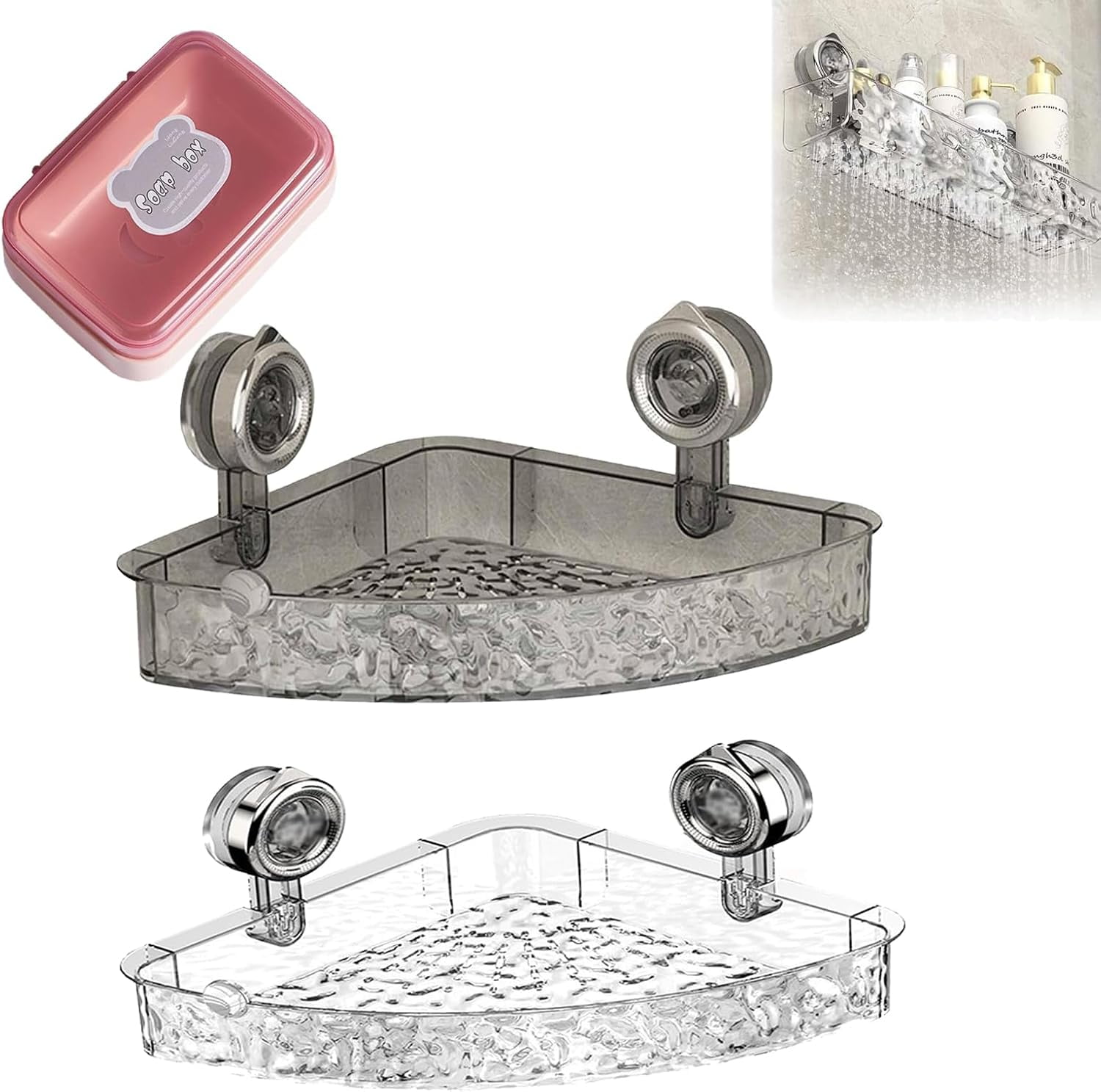 Corrugated Suction Cup Storage Holder, Light Luxury Style Glacier ...