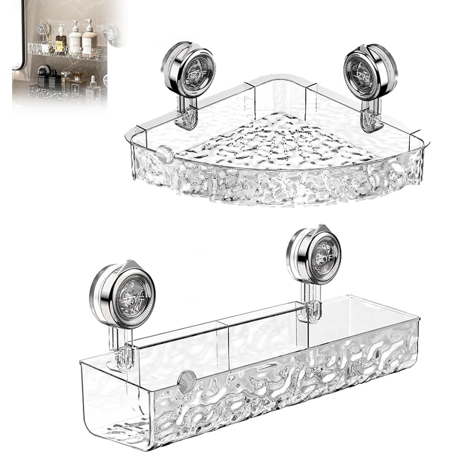 Corrugated Suction Cup Storage Holder, Light Luxury Style Glacier ...