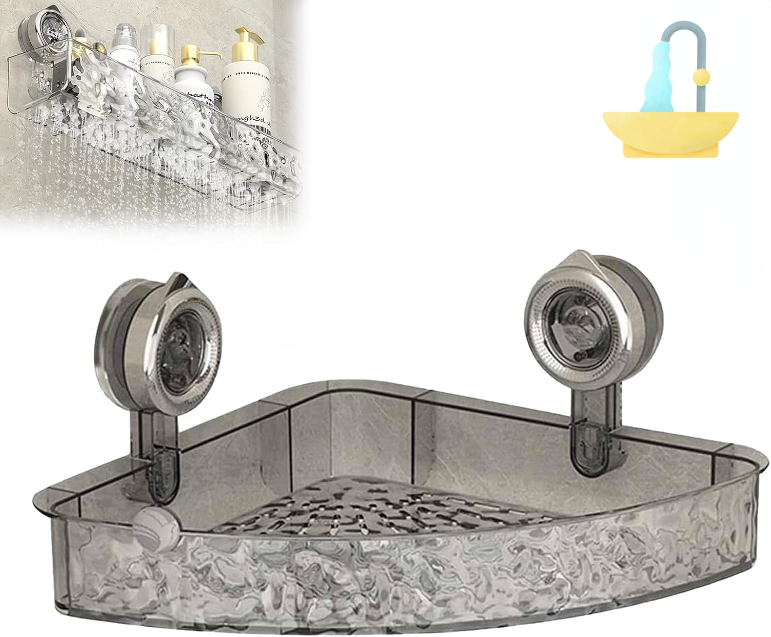 Corrugated Suction Cup Storage Holder, Light Luxury Style Glacier ...