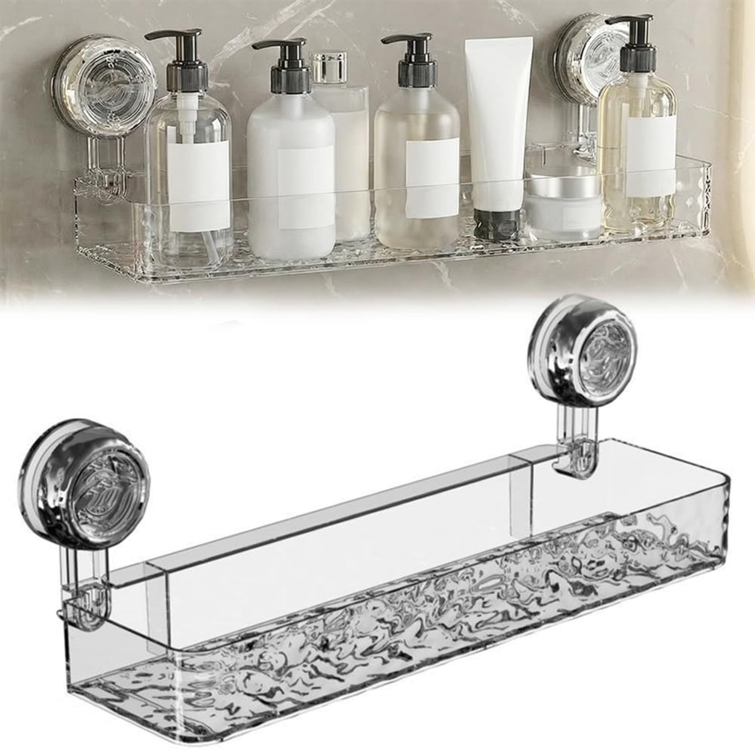 Corrugated Suction Cup Storage Holder – No-Drill Wall-Mounted Shower ...
