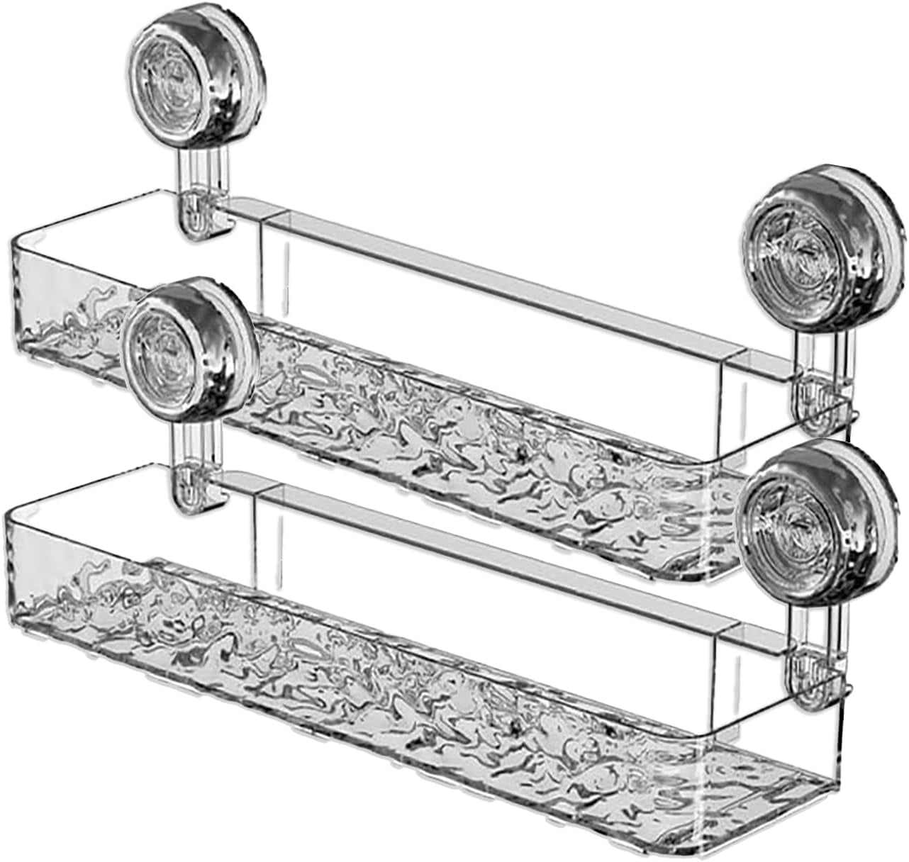 Corrugated Suction Cup Storage Holder, Raidley Bathroom Storage Shelf ...