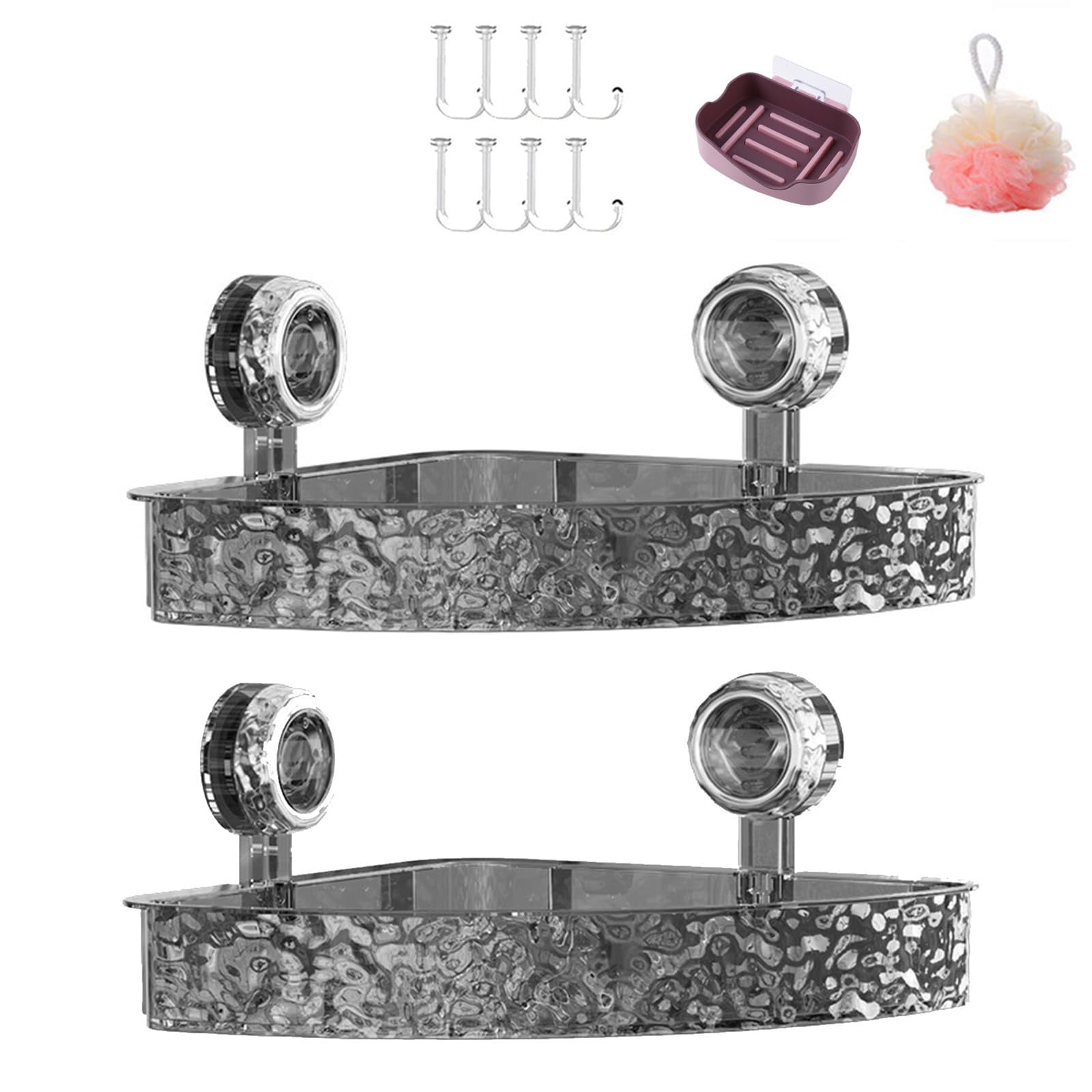 Corrugated Suction Cup Storage Holder, Shower Caddy Suction Cup ...