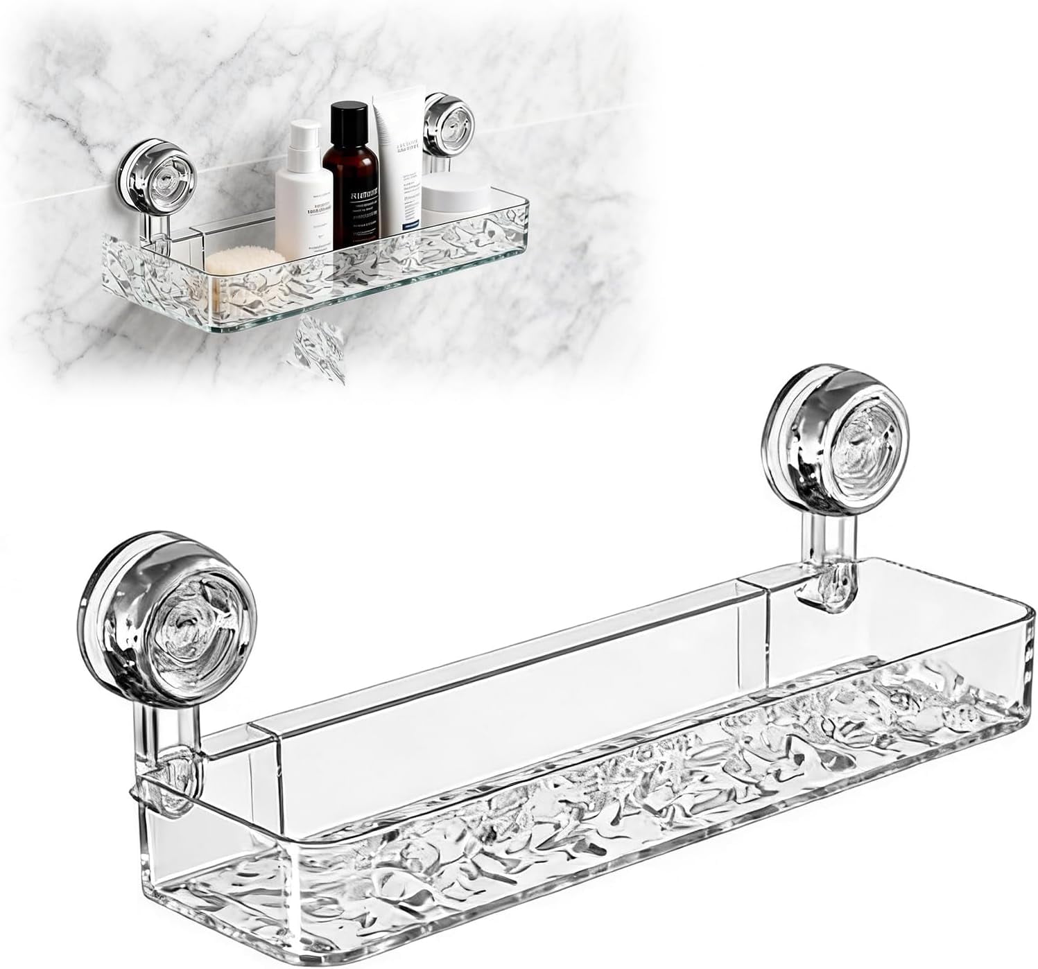 Corrugated Suction Cup Storage Holder – Strong Grip Shower Caddy, No ...