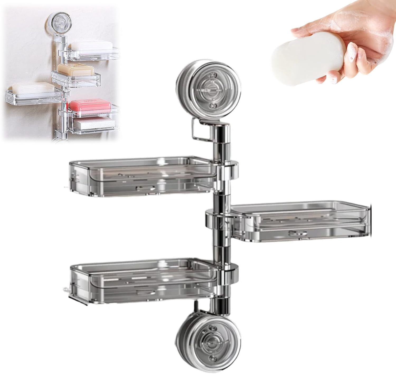 Corrugated Suction Cup Storage Holder,Suction Cup Bathroom Shelf, 2025 ...