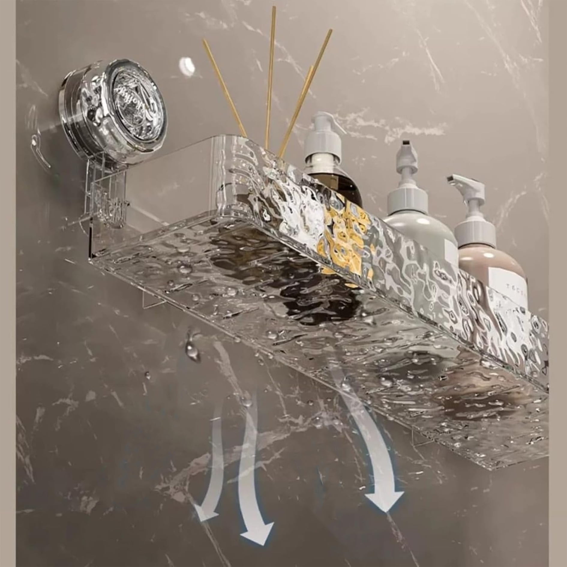 Corrugated Suction Cup Storage Holder, Suction Cup Bathroom Shelf ...