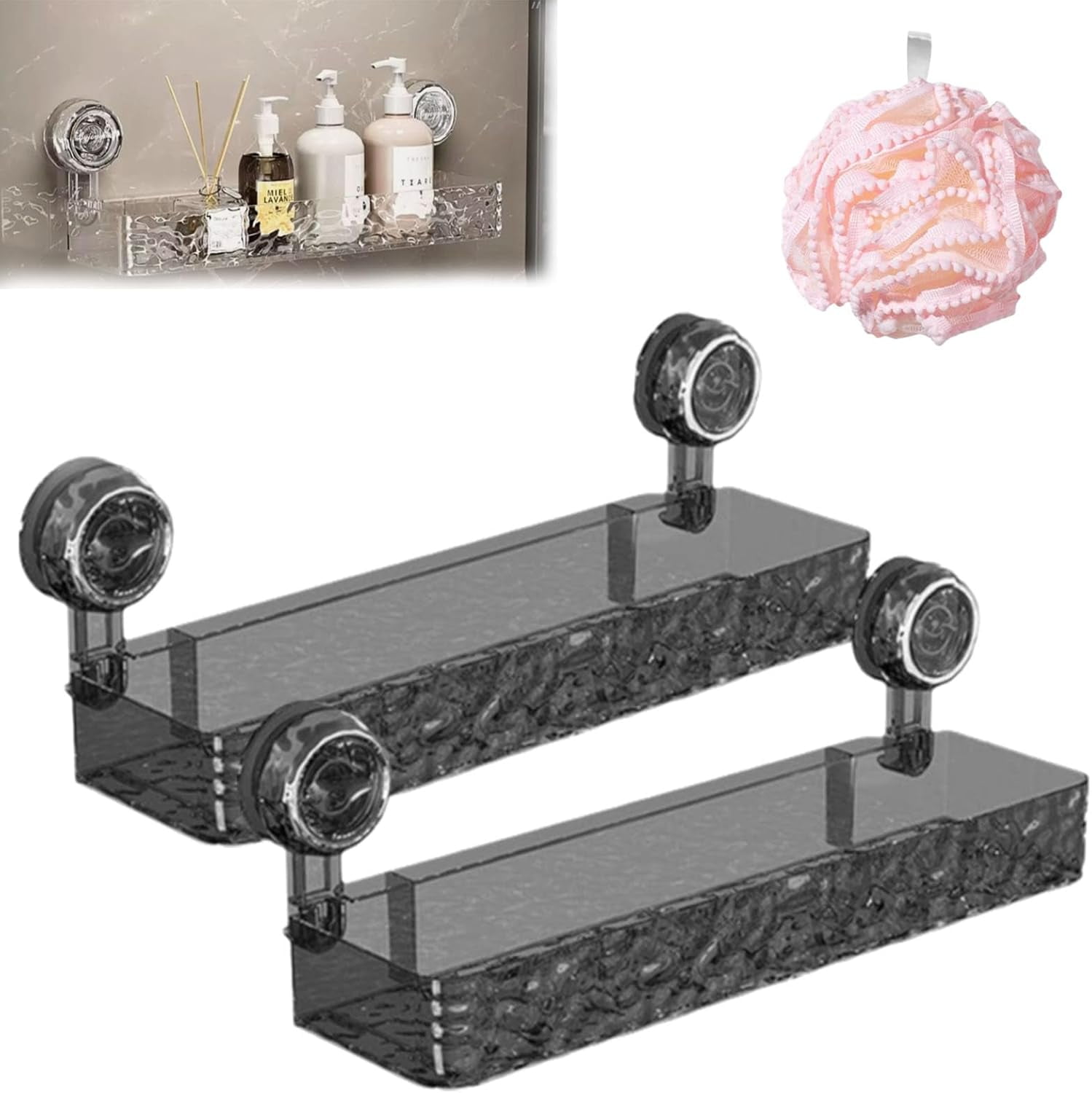 Corrugated Suction Cup Storage Holder,Wall-Mounted No Drill Suction Cup ...