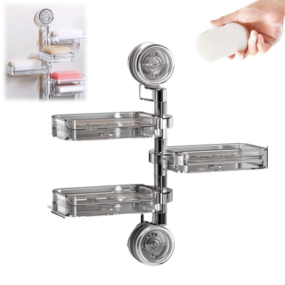Corrugated Suction Cup Storage Shelf No Drill Wall Mounted Shower Caddy ...