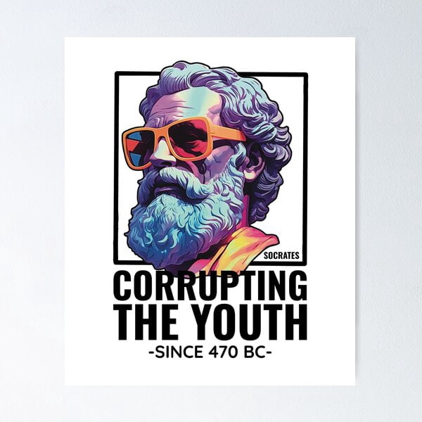 Corrupting The Youth Cool Socrates Philosopher Poster Wall Art, Modern ...