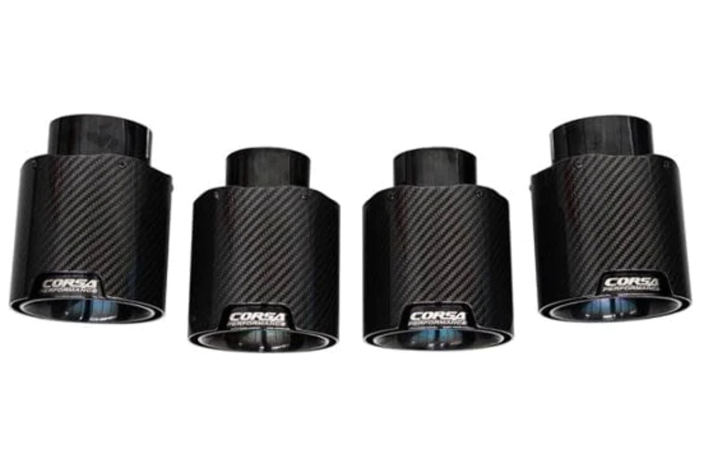 Corsa 20-23 Chevrolet Corvette C8 RWD 4.5in Carbon Fiber Black PVD Tip ...