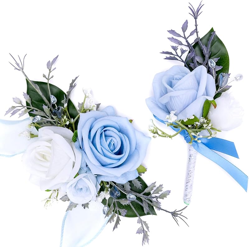 Corsage and Boutonniere Set for Bride Groom Bridesmaids Groomsmen ...