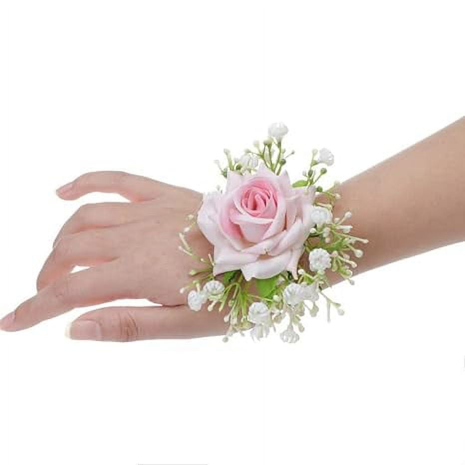 Corsage Wristlet for Bridesmaid Rose Hand Flower for Prom Wedding Decor ...
