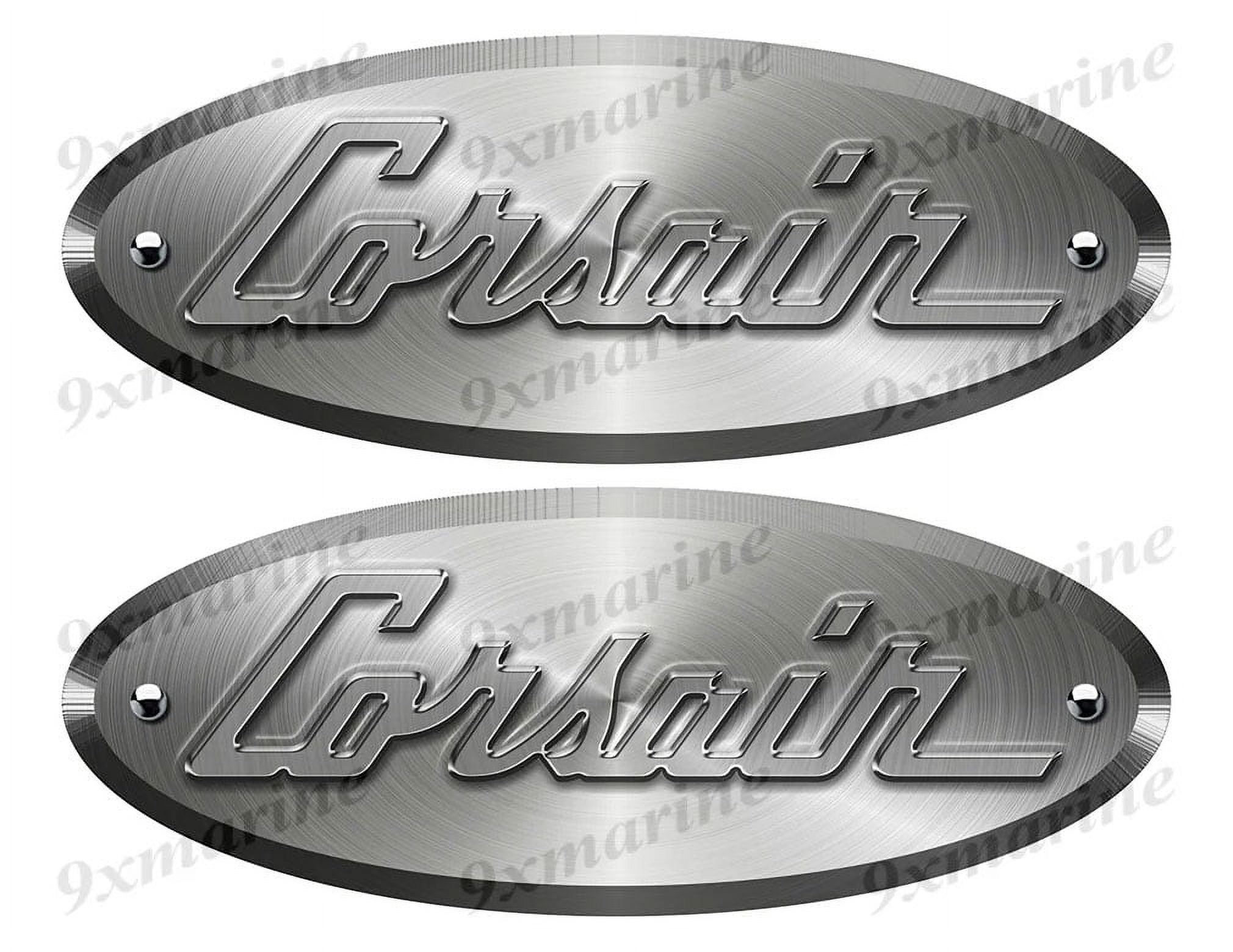 Corsair 50s Oval Remastered Stickers. Brushed Metal Style - 10x4 ...