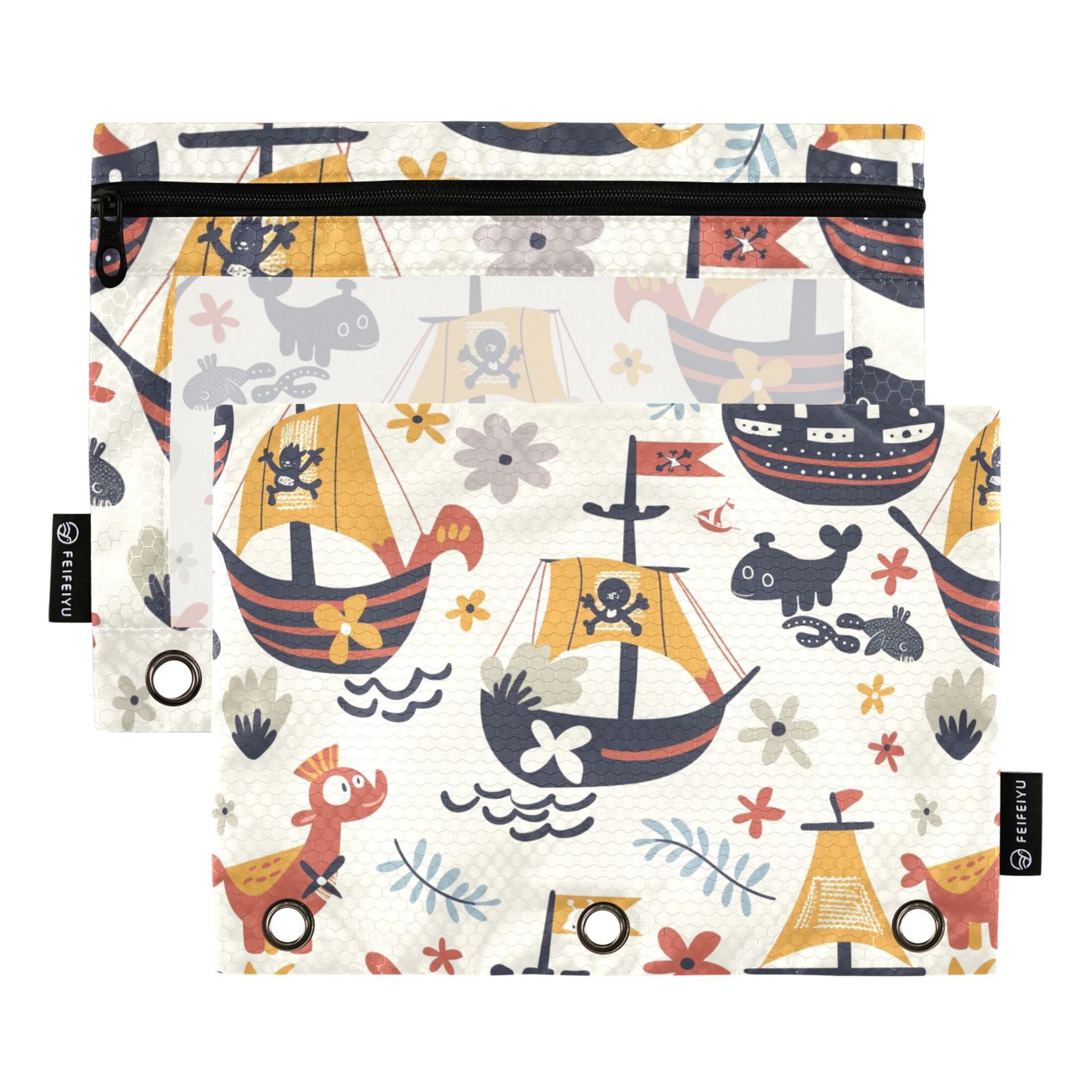 Corsair Flower Animal Leaf 2 Pack Pencil Pouch for 3 Ring Binder Smooth ...