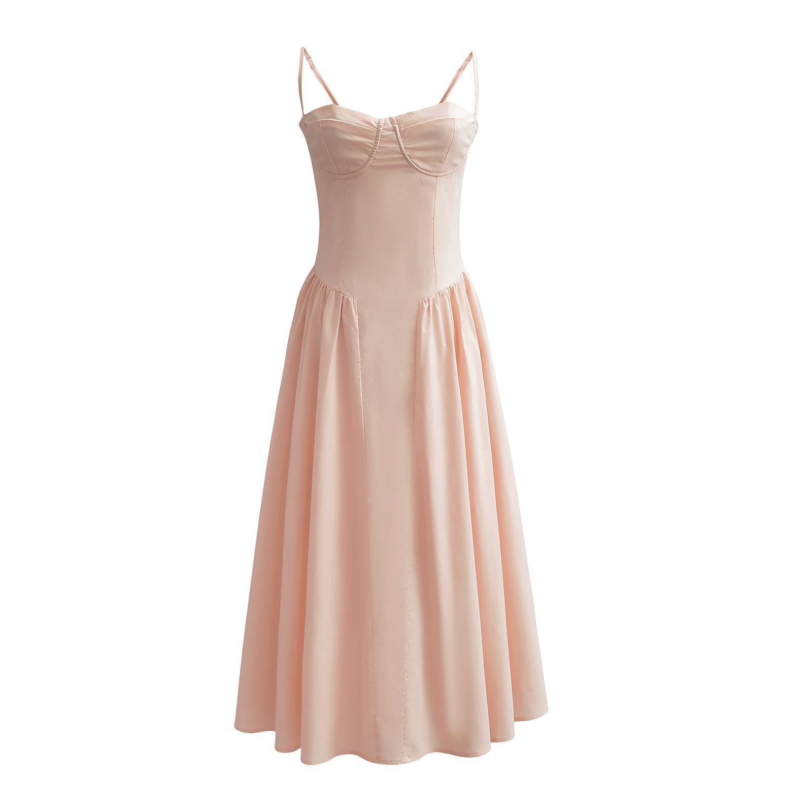 Corset Dress for Women Elegant Spaghetti Strap Bustier Midi Dresses ...