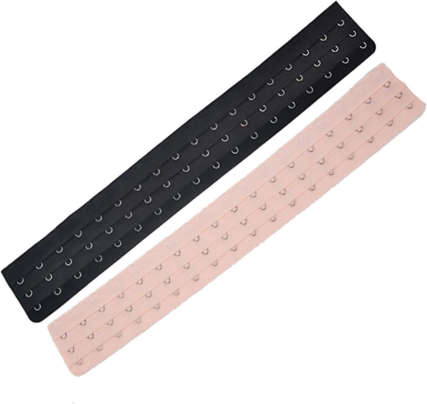 Corset Extender 18 Hooks Long-line Bra Back Extender 2pcs Beige + Black ...