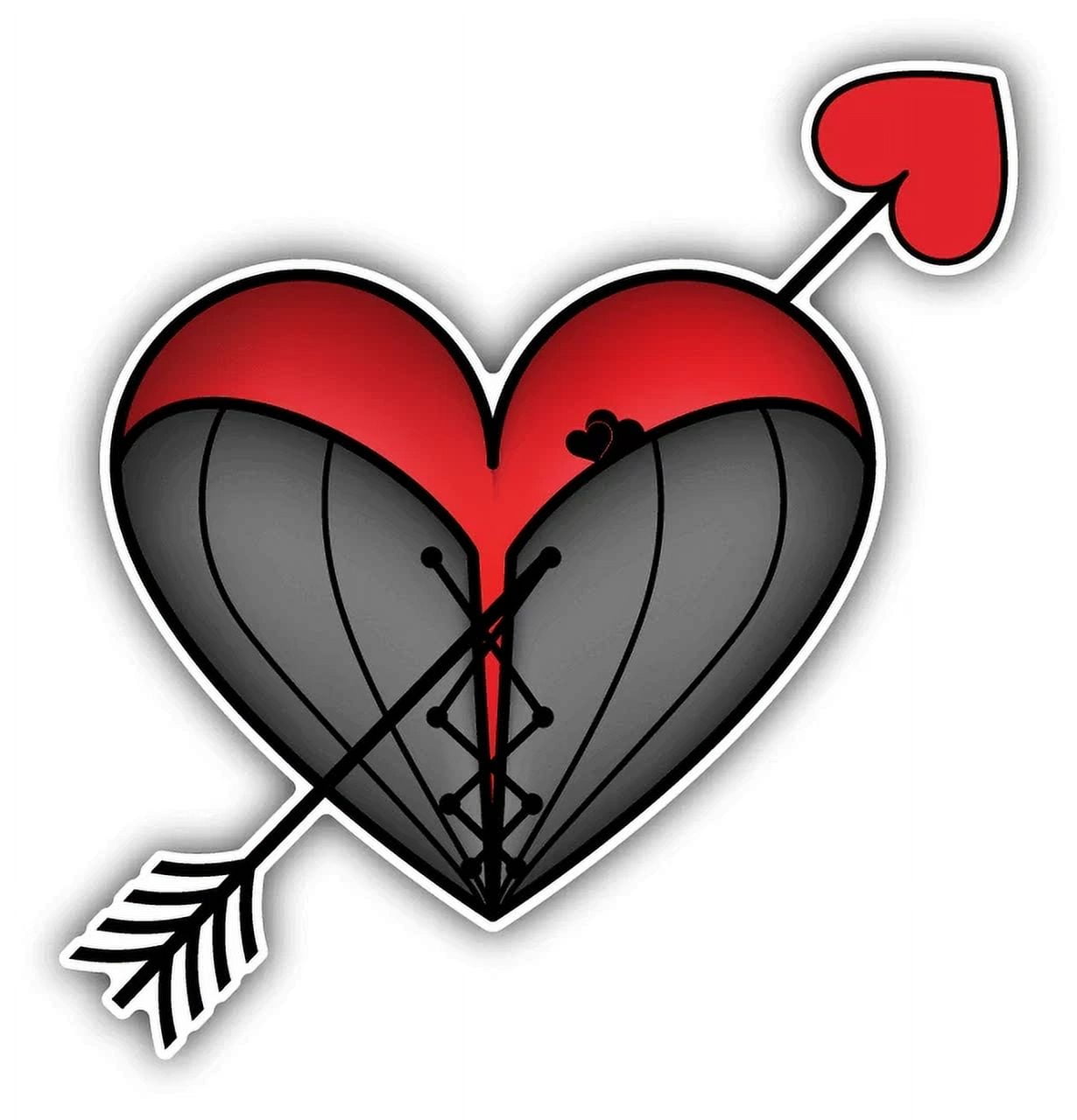 Corset Heart With Arrow Car Sticker Phone Decal Water Bottle Stickers ...