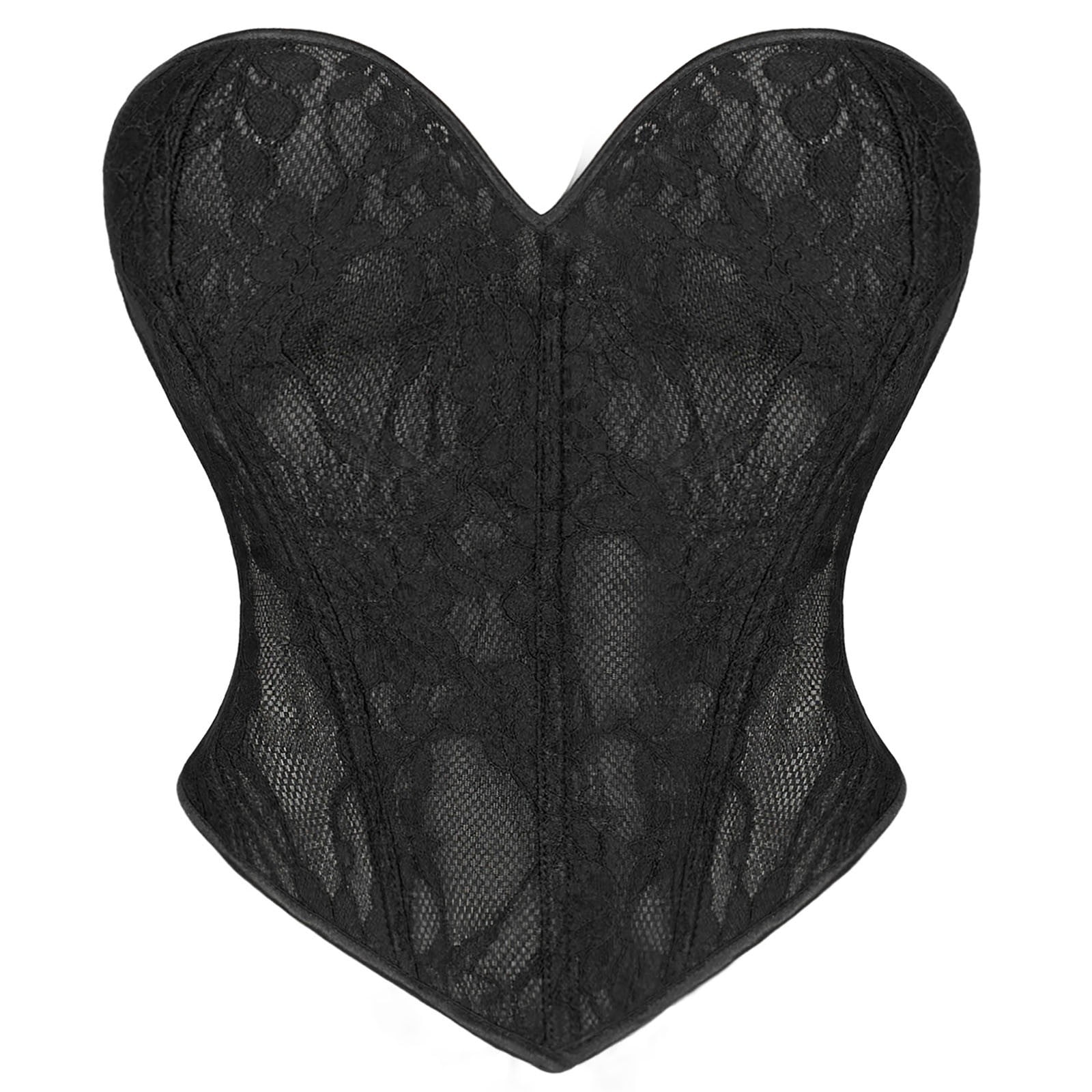 Corset Top Elegant Lace Overbust Corset Bustier Top Victorian Style ...