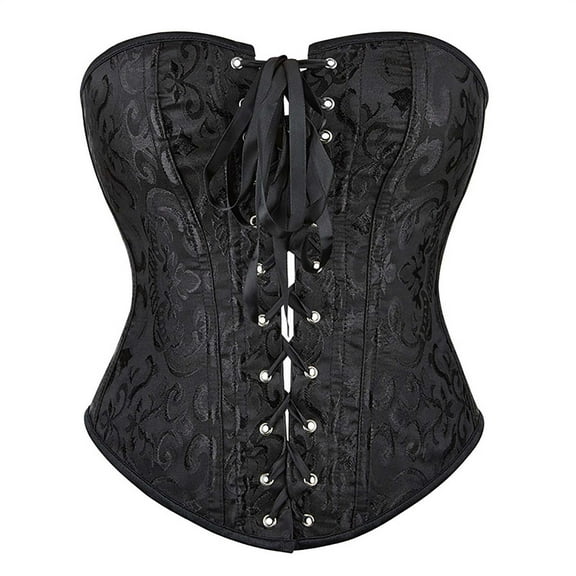FYEGRE Women's Bustier Corset Tops for Women Lace Up Boned Overbust ...