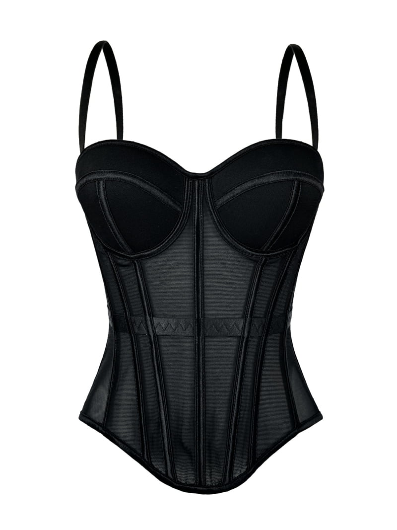 Corset Tops for Women Going Out Bustier Top Sleeveless Adjustable ...