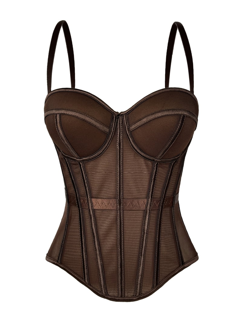 Corset Tops for Women Going Out Bustier Top Sleeveless Adjustable ...