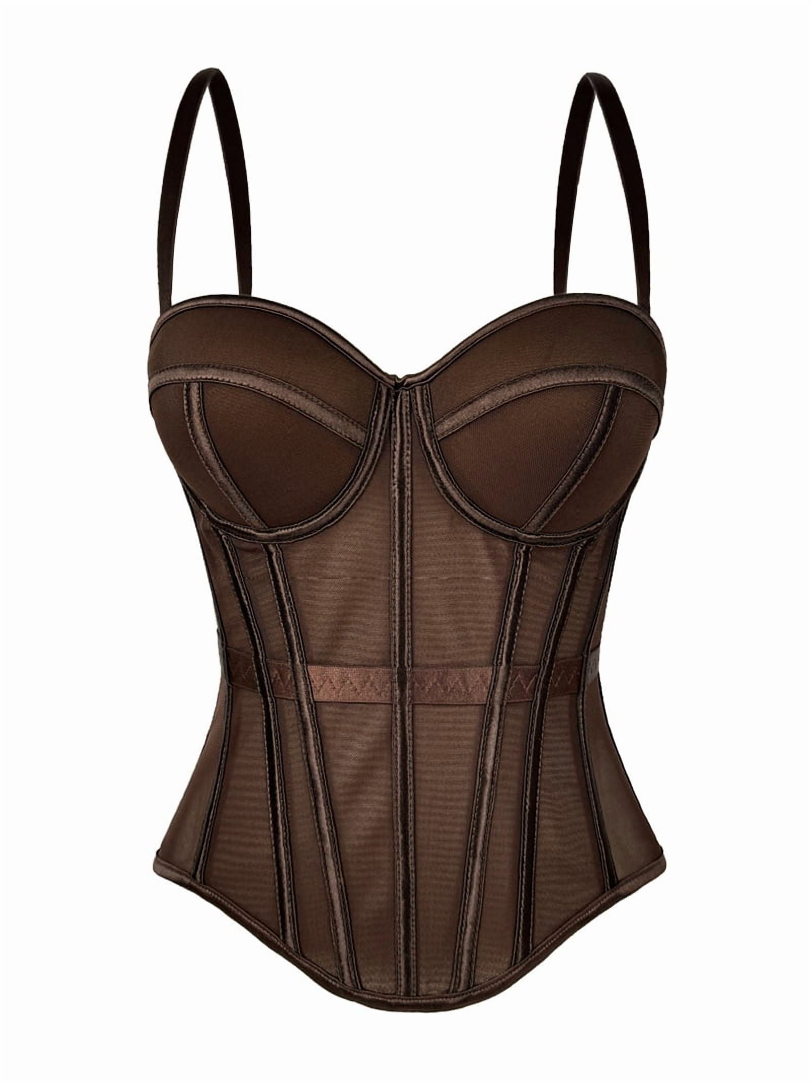 Corset Tops for Women Going Out Bustier Top Sleeveless Adjustable ...