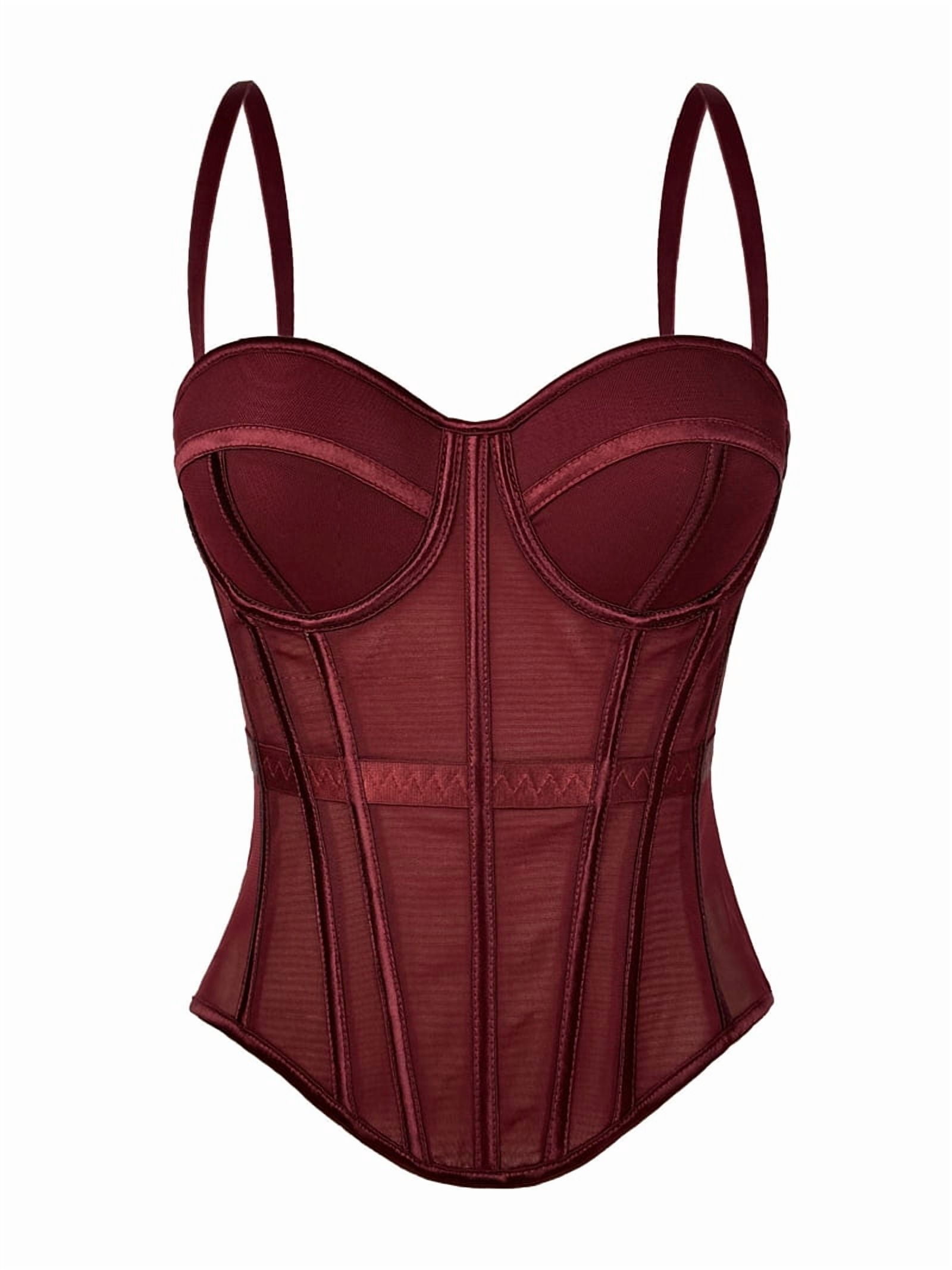 Corset Tops for Women Going Out Bustier Top Sleeveless Adjustable ...