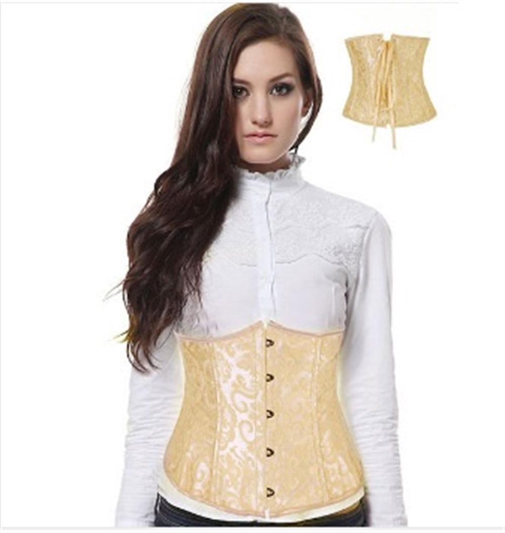 Corset Underbust Waisttrainer Gothic Boned Chest Binder Gorset Sexy ...