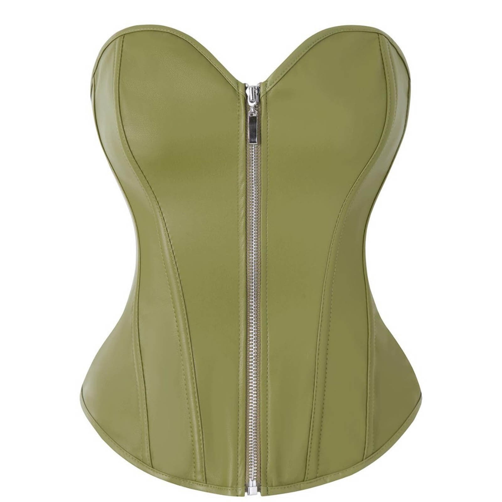 Corsets For Women Faux Leather Sleeveless Solid Color Corset Top ...
