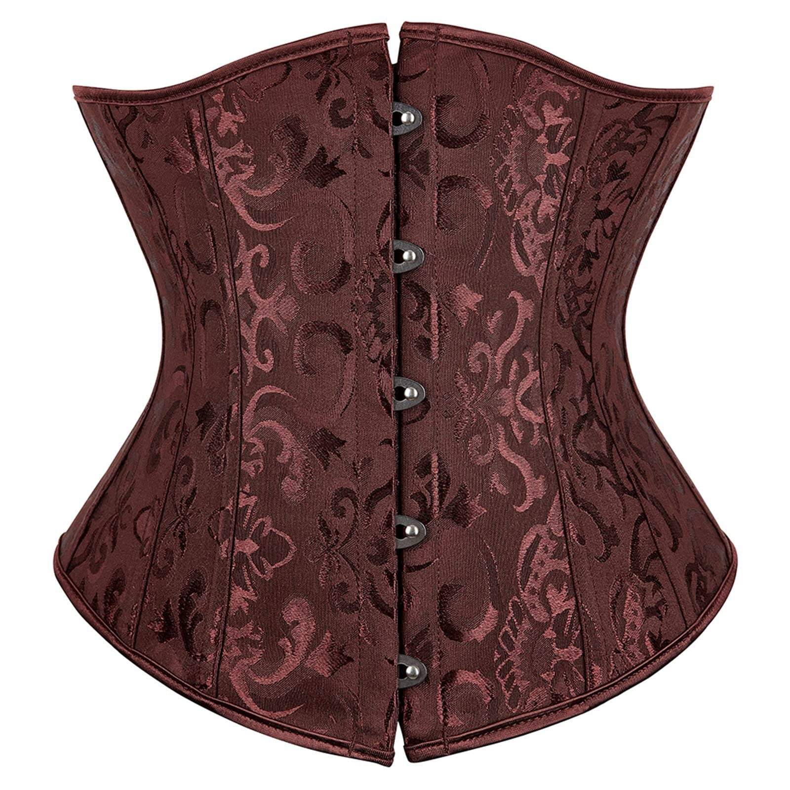 Corsets for Women Vintage Floral Jacquard Tight Bustier Underbust ...