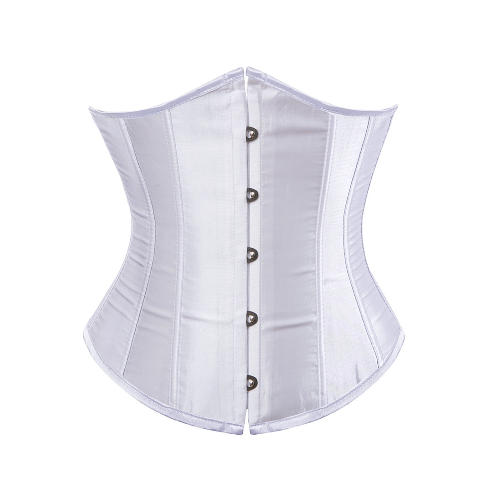 Corsets for Women Waist Trainer, White Corset Front Busk Closure ...