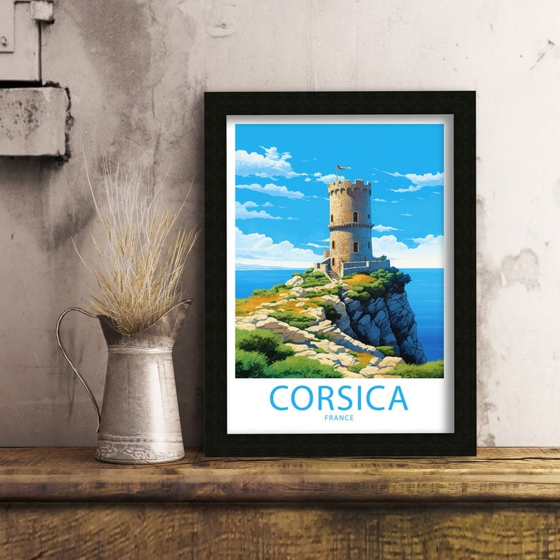 Corsica French Riviera Poster Home Decor Corsica Wall Art French ...