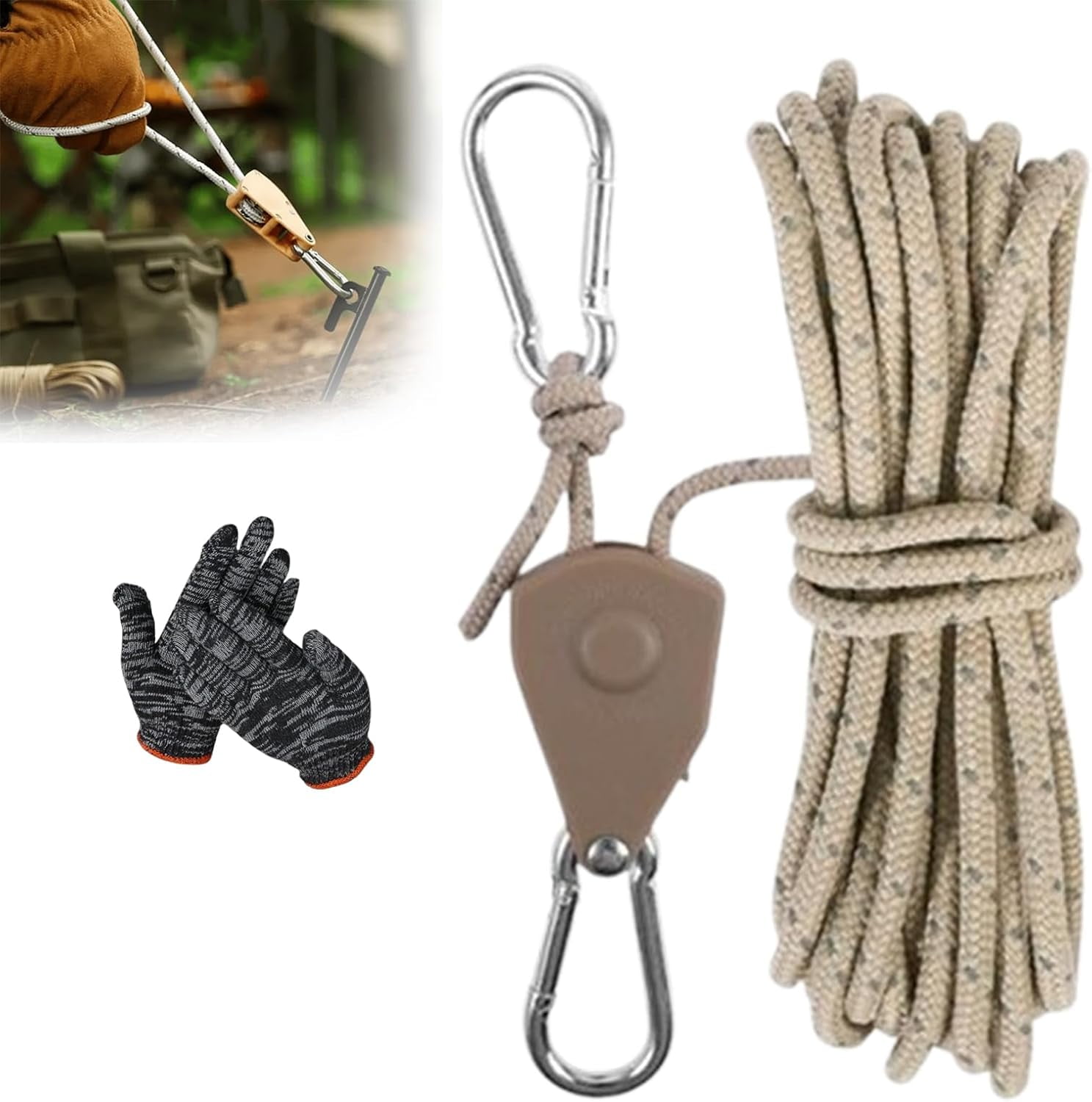 Corsinerion Outdoor Windproof Rope, Heatlyhot Camping Rope, Nylon Rope ...