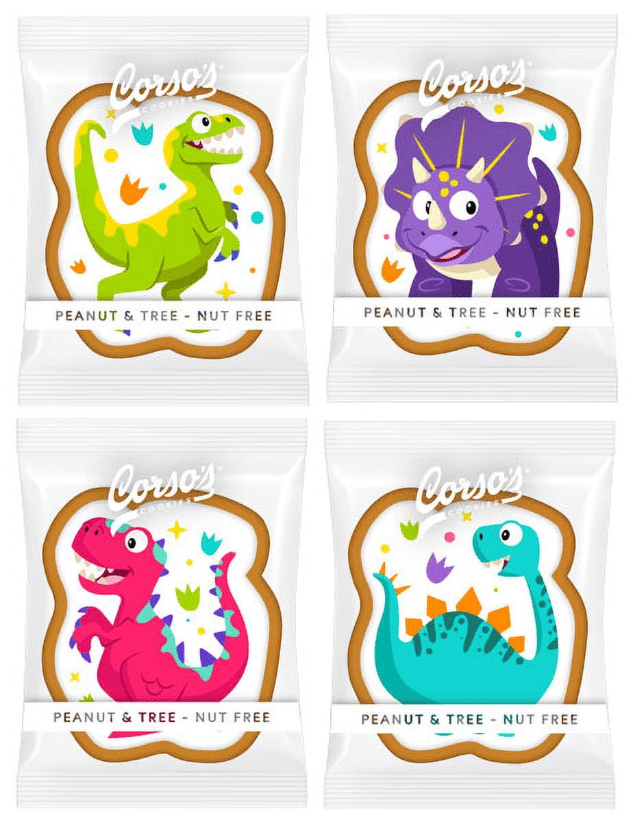 Corso's Dancing Dinos Decorated Cookies, 4-Pack 12 Count Boxes ...