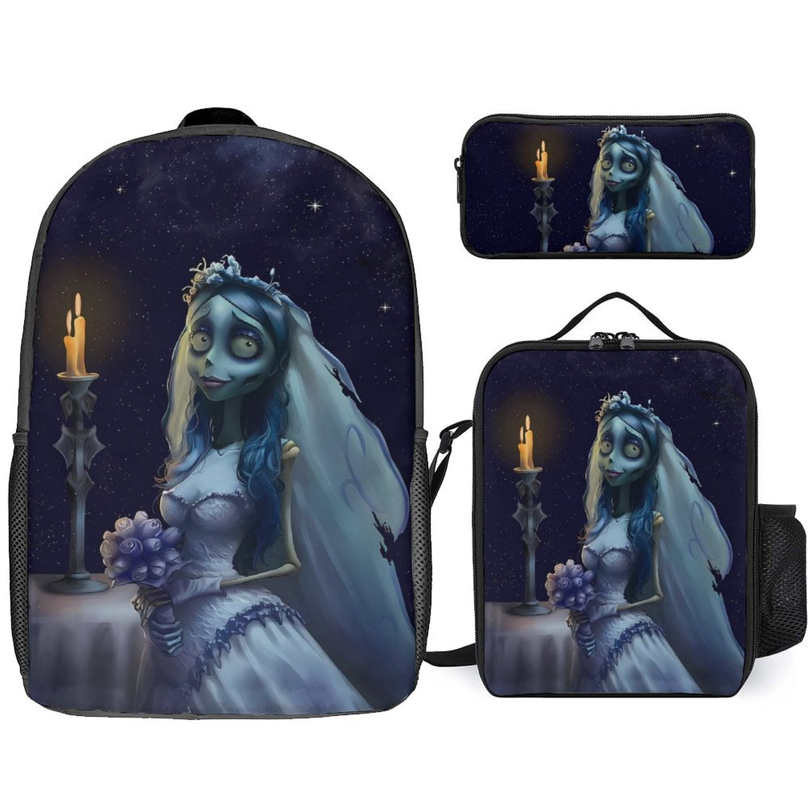 Corspe Bride Backpack 3 Piece Set Laptop Work Backpack Lunch Bag Pencil ...