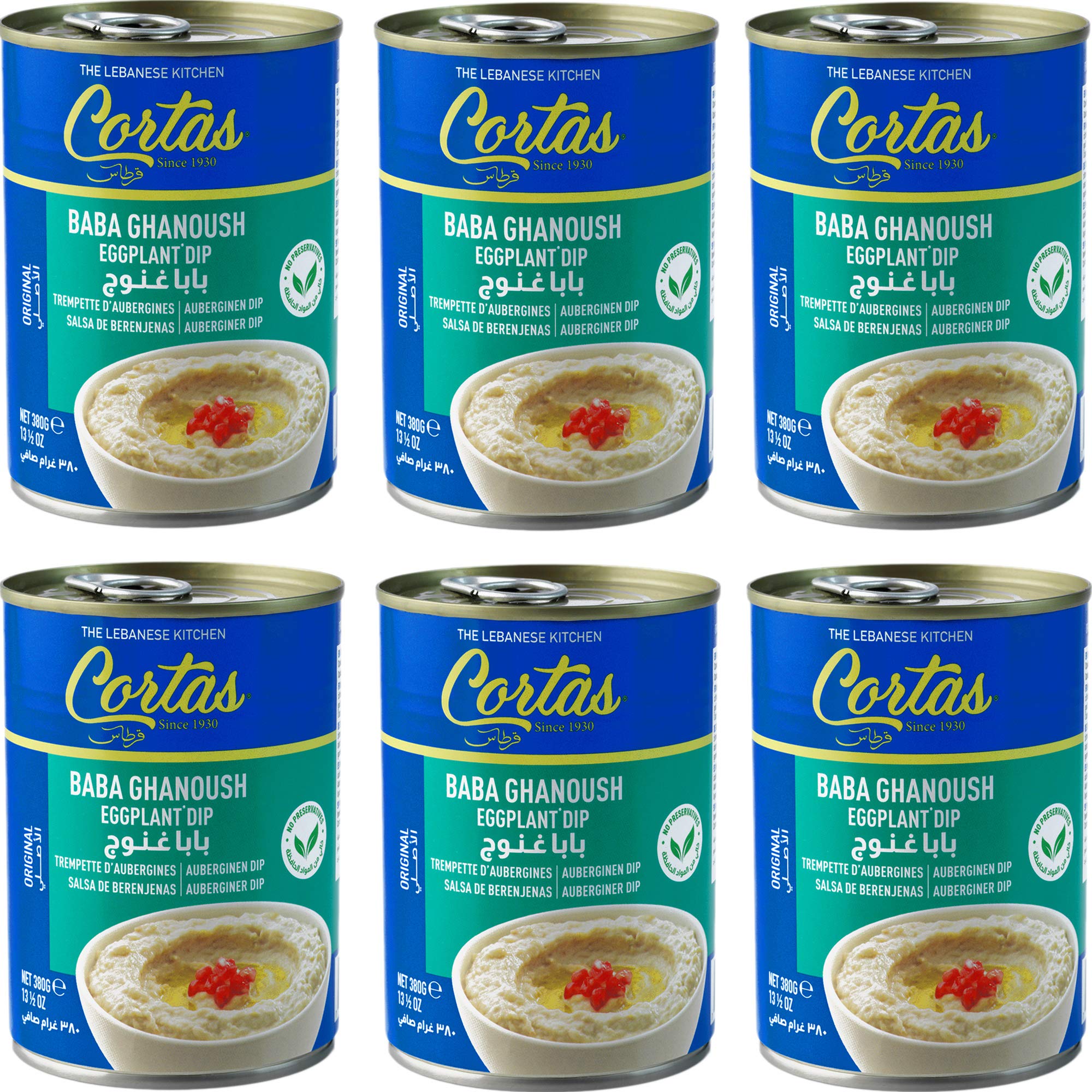 Cortas - Baba Ghanoush CI30 Eggplant Dip, 13 1/2 oz (Pack of 6), Ready ...