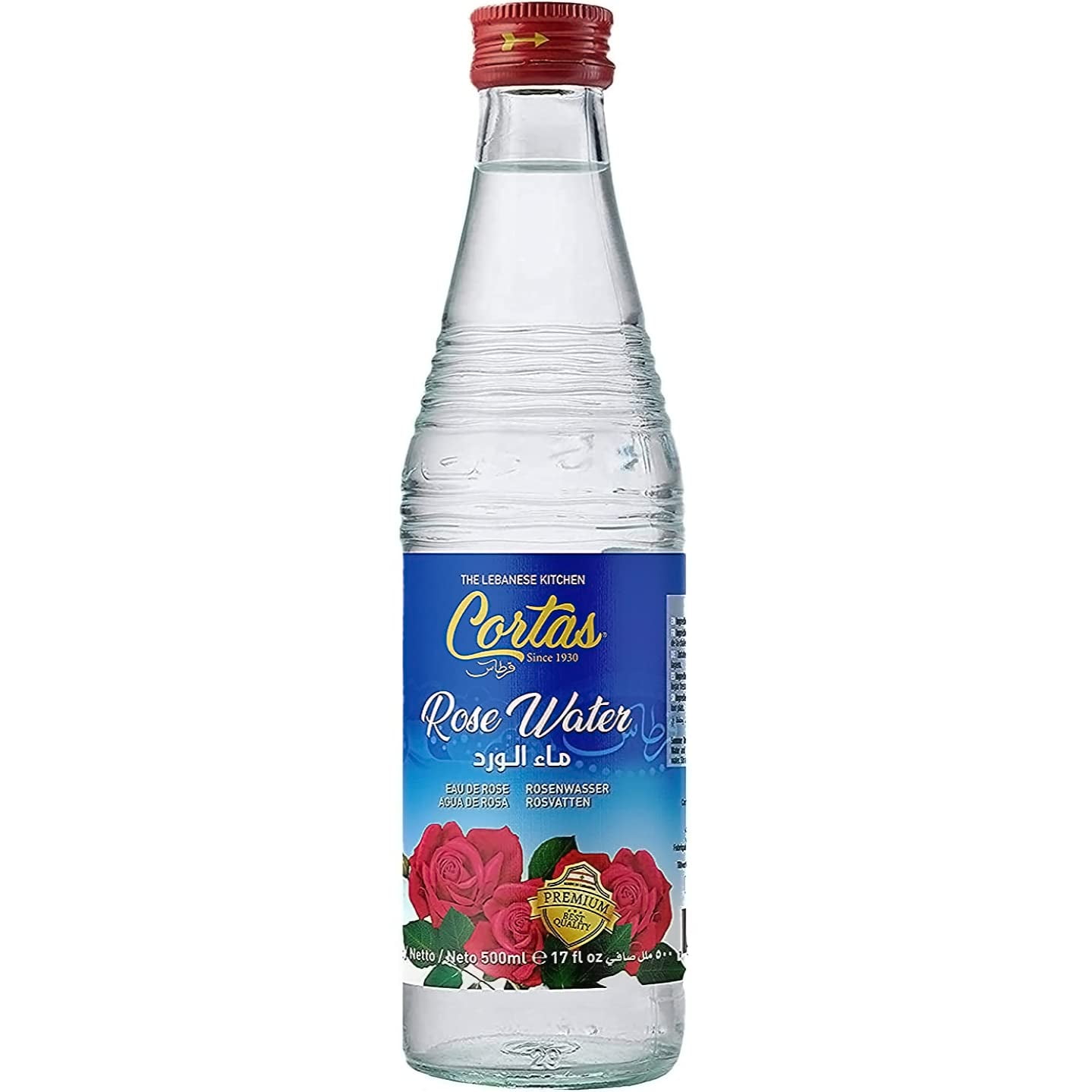 Cortas Distilled Rose Flower Water, 17oz, Natural Flavoring for ...